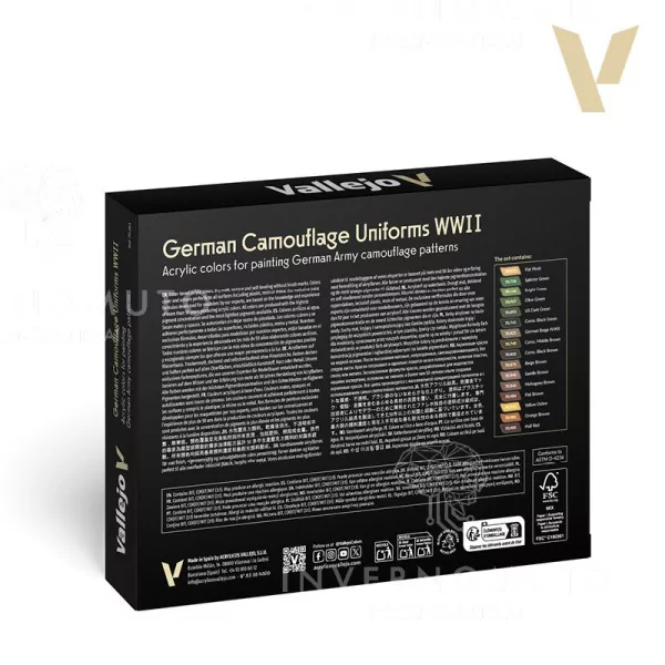 Model Color Set: German Camouflage Uniforms WWII | 16x18ml